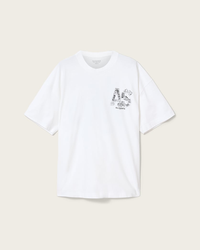 Mixtape Oversized Graphic T-Shirt Optic White | ALLSAINTS